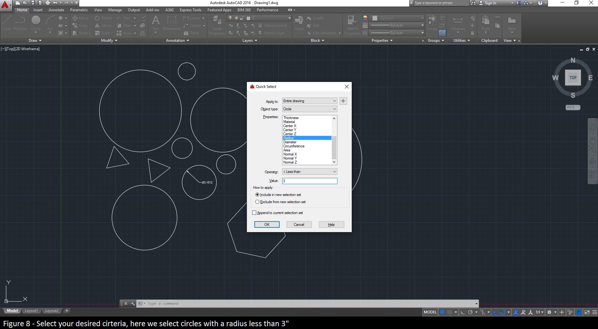 100 Circles. Secrets of AutoCAD QSELECT